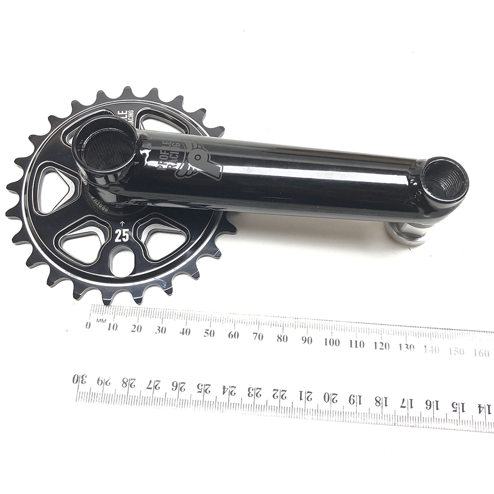 Profile Race Cranks Bossless 125mm (Black) Cromo 3 Piece Crankset