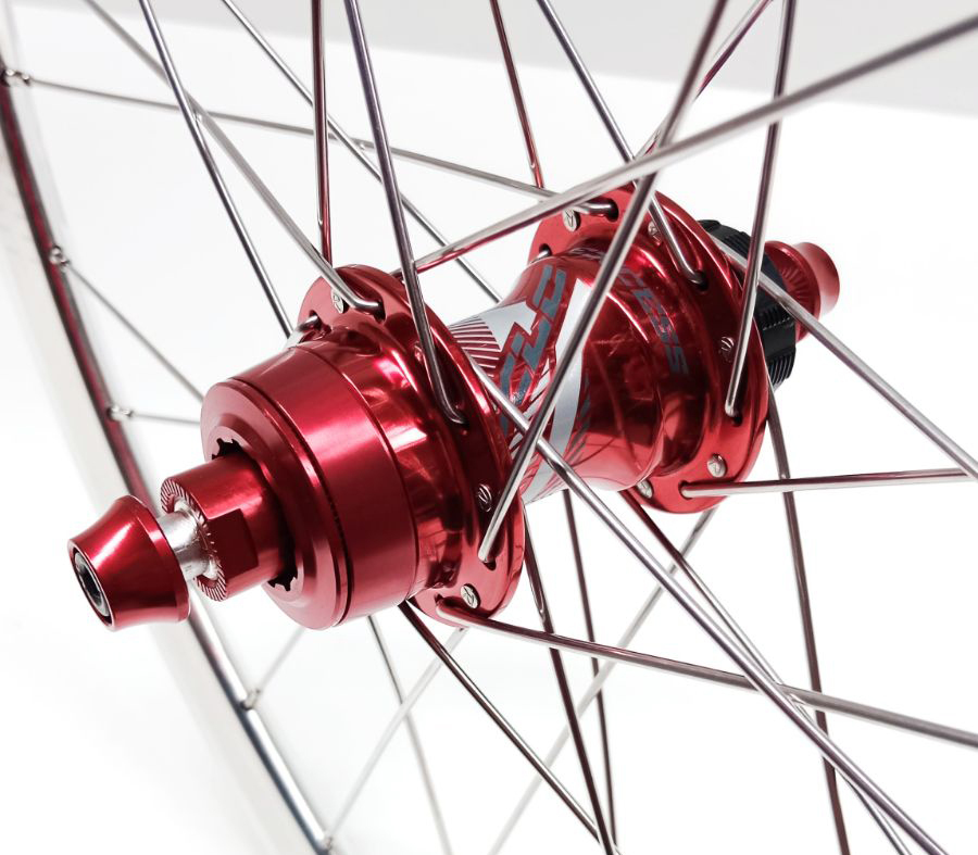 BMX 20 x 1.1/8" Race Wheel Set Disc or Non-Disc (Polished-Red ...