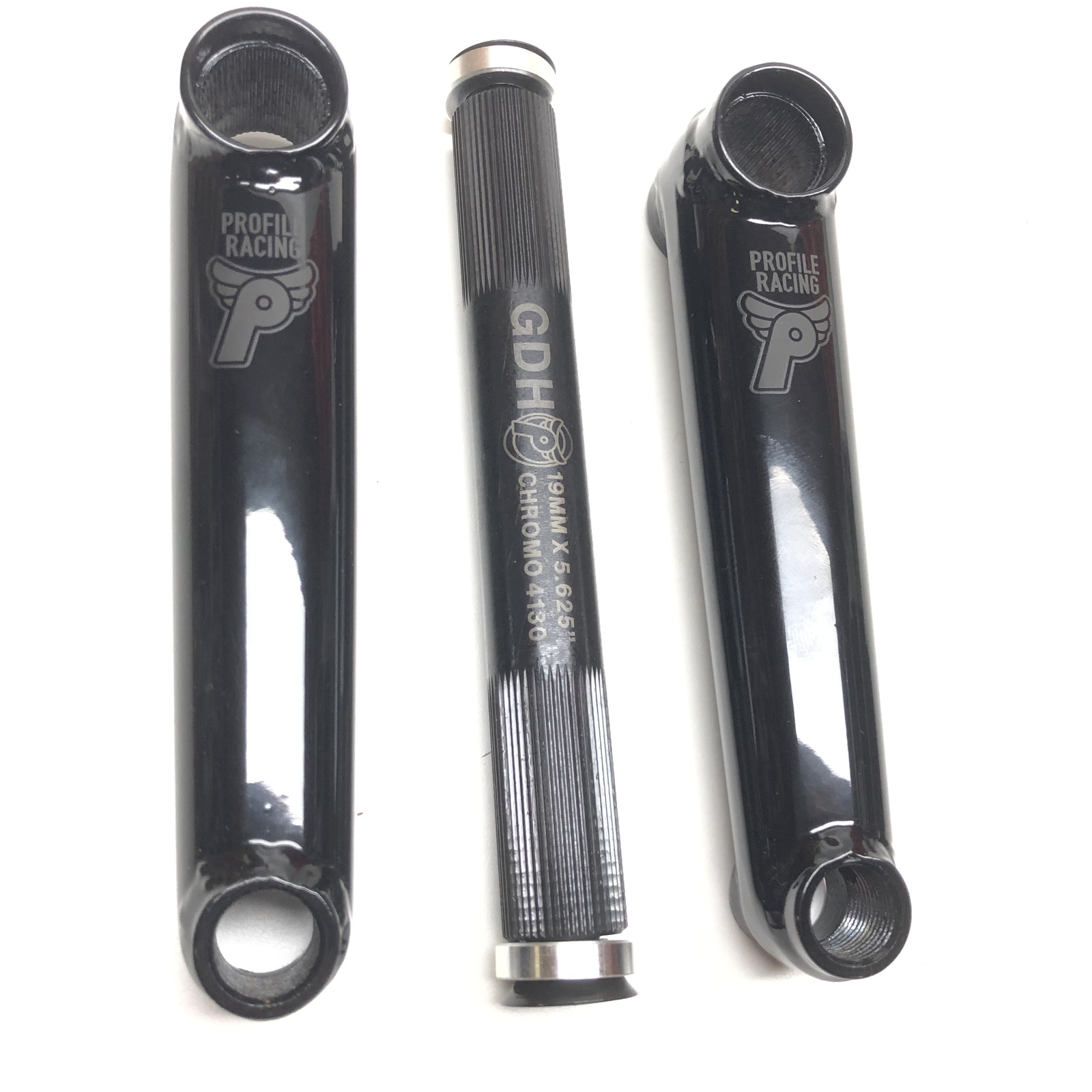 Profile Race Cranks Bossless 125mm (Black) Cromo 3 Piece Crankset