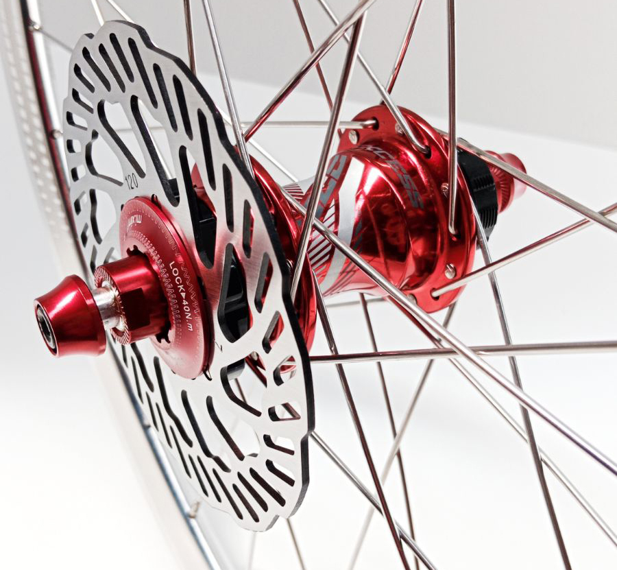 BMX 20 x 1.1/8" Race Wheel Set Disc or Non-Disc (Polished-Red)