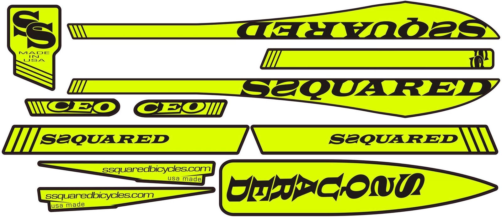 SSQUARED CEO V-2 Frame Sticker Flo-Color (CUSTOM ORDER)