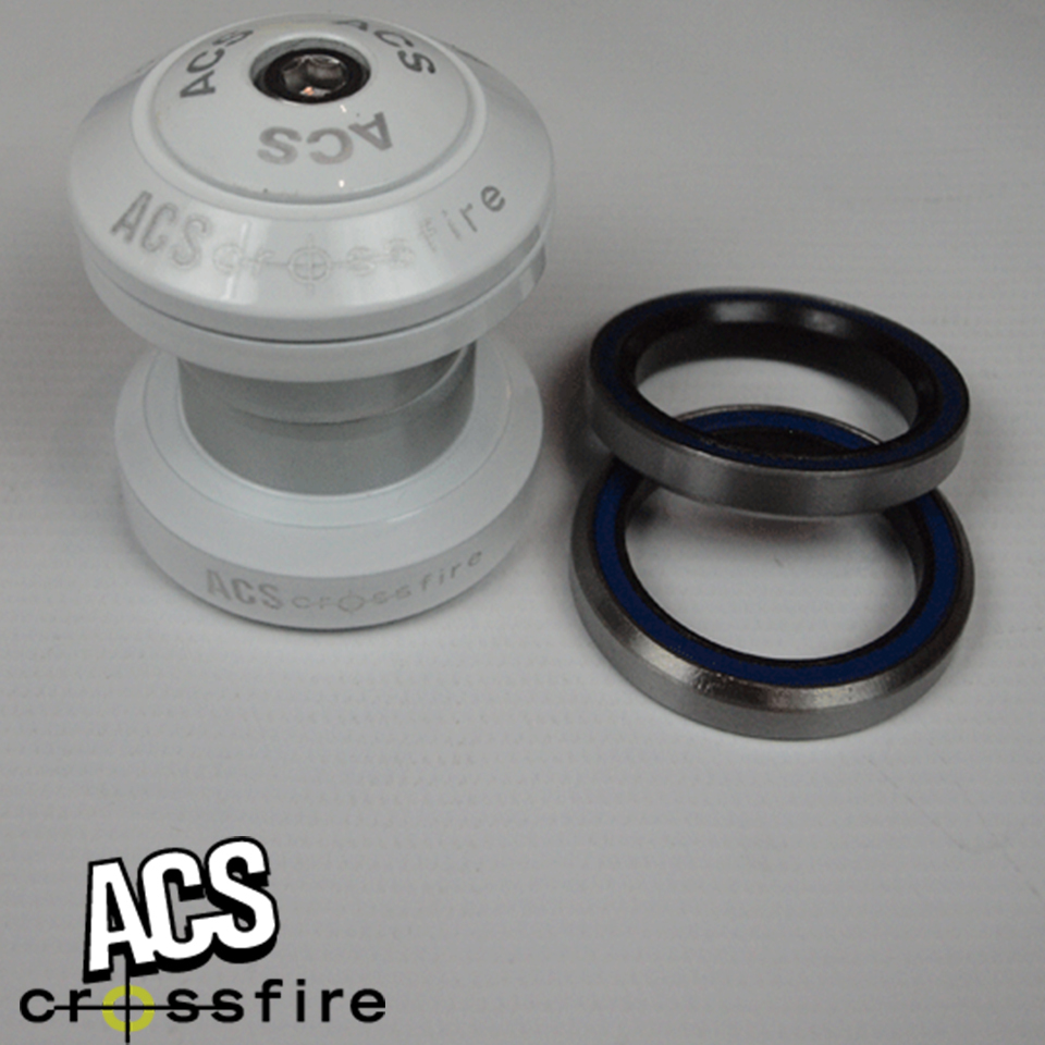 ACS Crossfire 1" Alloy Headset Sealed Bearing (White) - ACS BMX