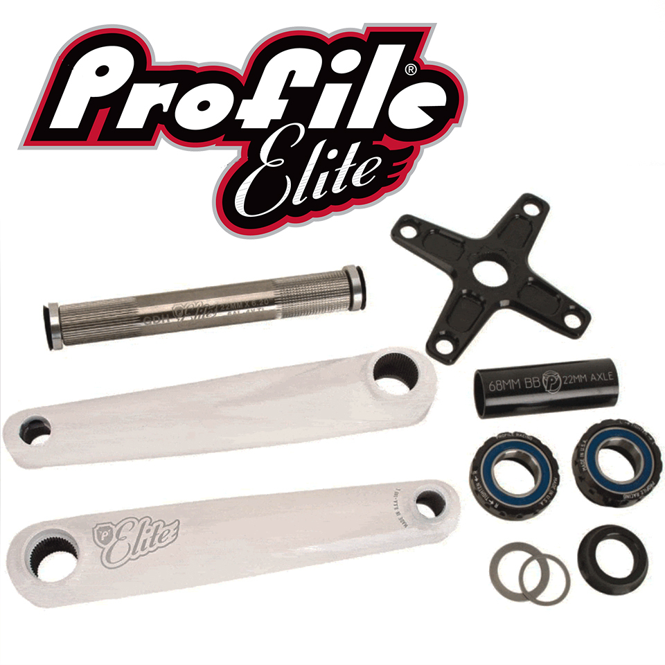 Profile Elite Crank Set 180mm (White)