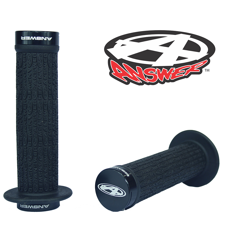 ANSWER Mini Lock-On Flanged Grips 105mm (Black) - Answer BMX