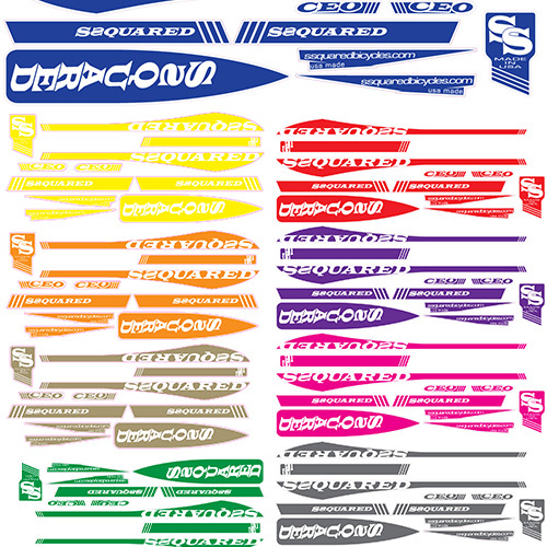SSQUARED CEO V-2 Frame Sticker Color (CUSTOM ORDER) - SSQUARED BMX