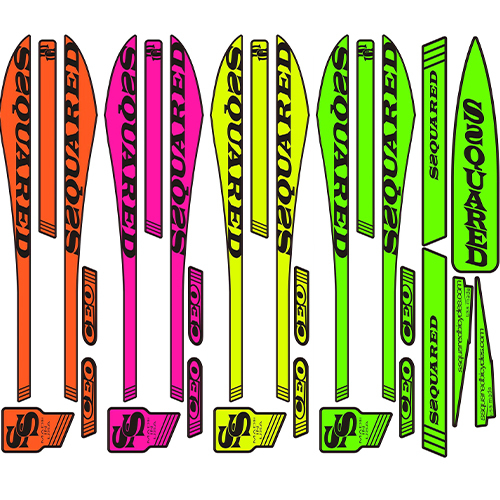 SSQUARED CEO V-2 Frame Sticker Flo-Color (CUSTOM ORDER) - SSQUARED BMX