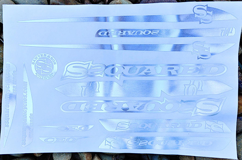 SSQUARED CEO V-3 Frame Sticker (Large-Chrome) - SSQUARED BMX